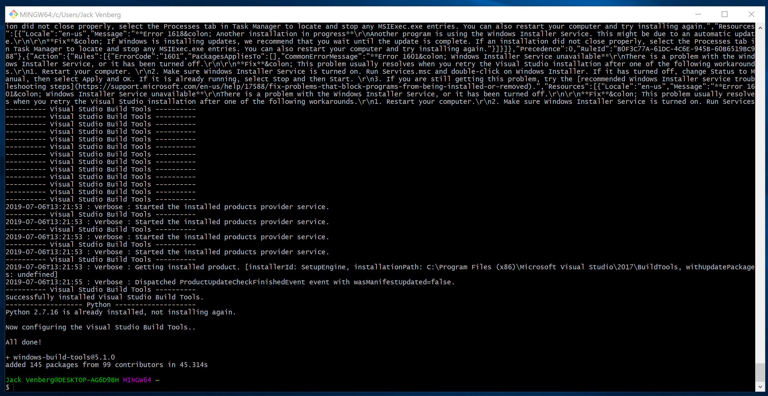 Node/NPM/Validator Setup - Windows