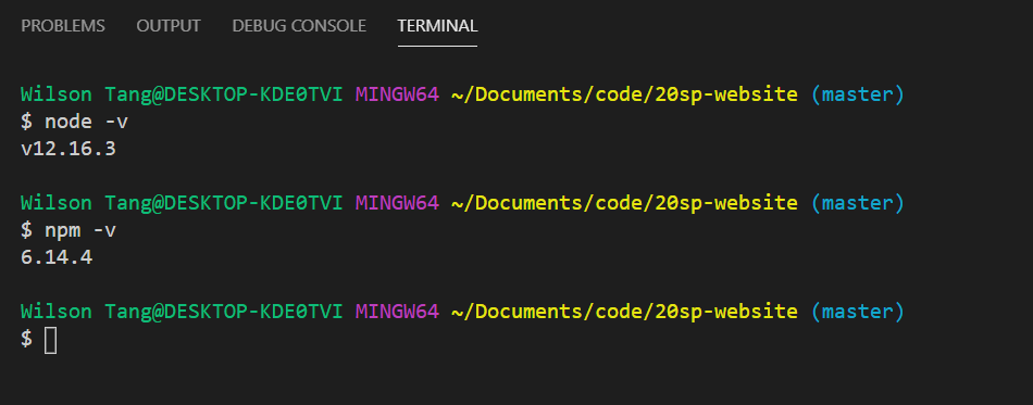 Node/NPM/Validator Setup - Windows