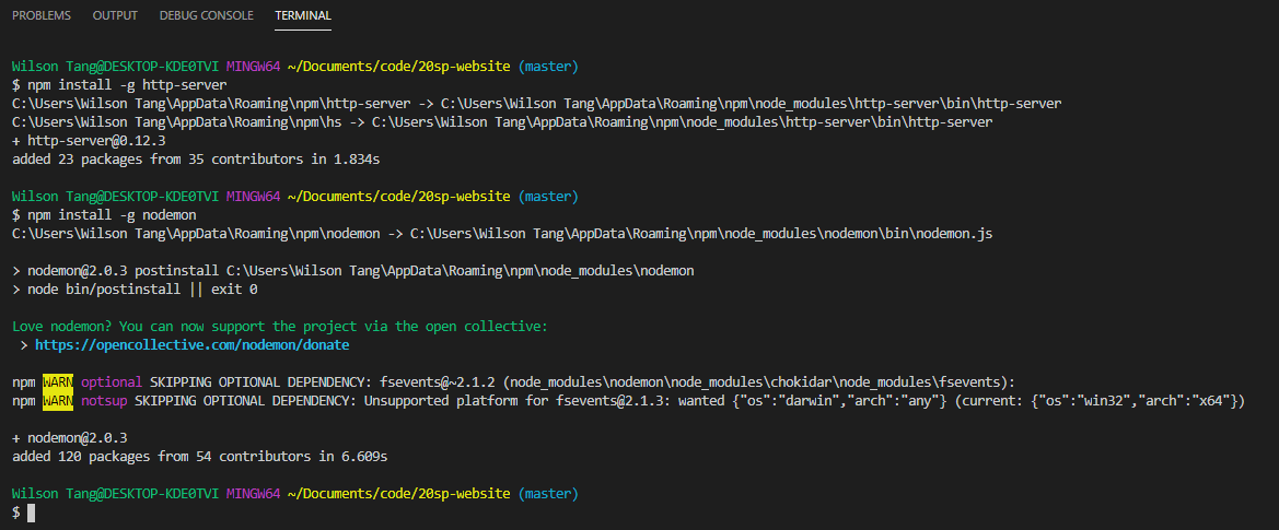 Node/NPM/Validator Setup - Windows