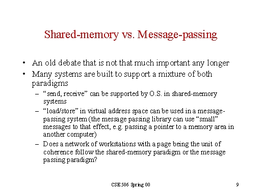 Shared Memory Vs Message Passing